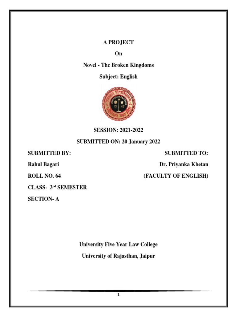 Project of English (3rd SEMESTER) | PDF