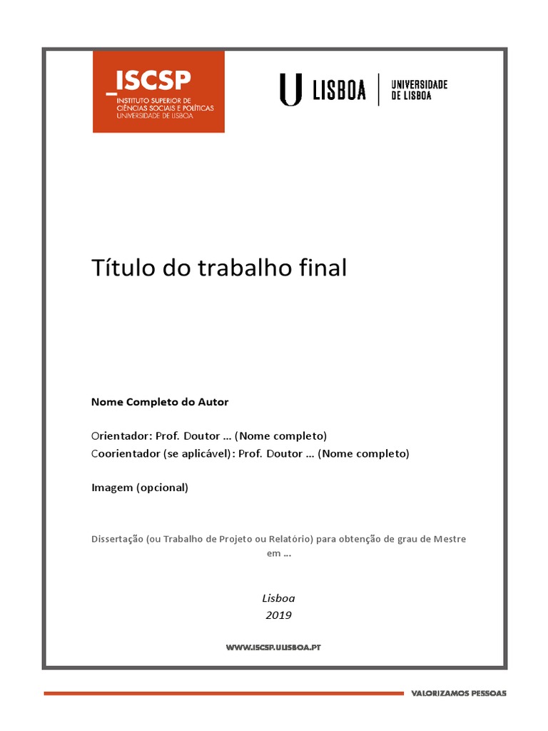 Layout - Capa de Mestrados ISCSP-ULisboa | PDF