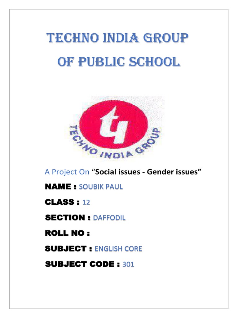 English Project Soubik Paul | PDF | Gender Inequality | Gender Studies