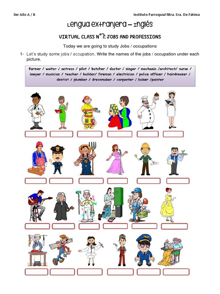 Matias Gacia Cortez - Virtual Class N°8 Job - Professions | PDF