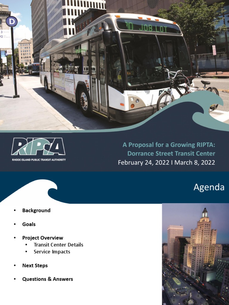 RIPTA Dorrance Street Transit Center Presentation. (RIPTA) | PDF ...