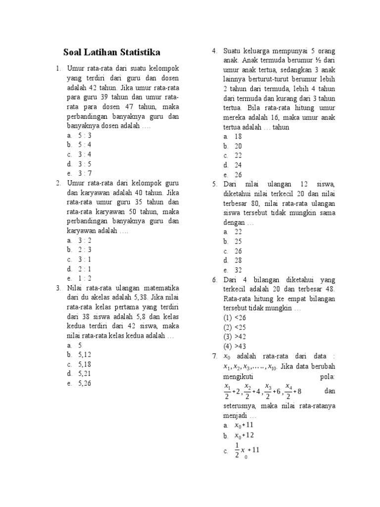 Soal Latihan Statistika | PDF