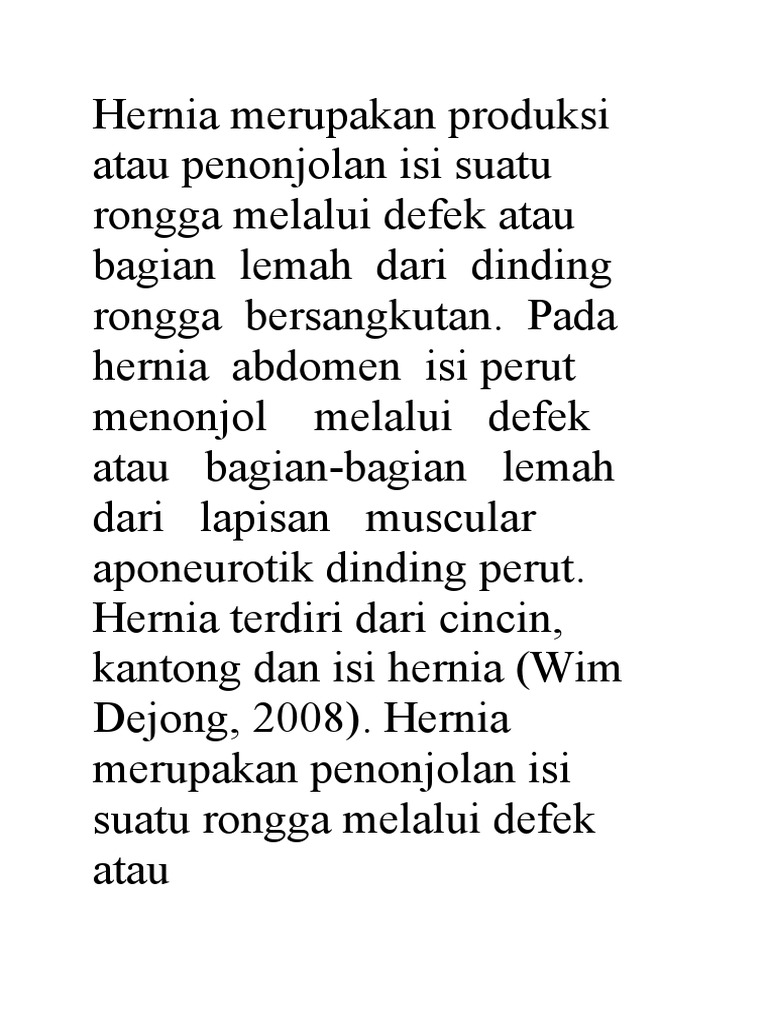 Laporan Pendahuluan Hernia Inguinalis | PDF | Sains & Matematika
