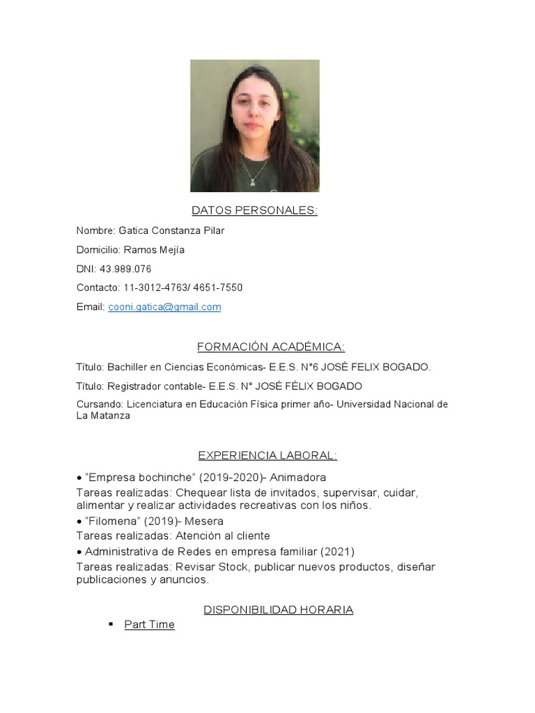 CV Constanza Gatica | PDF