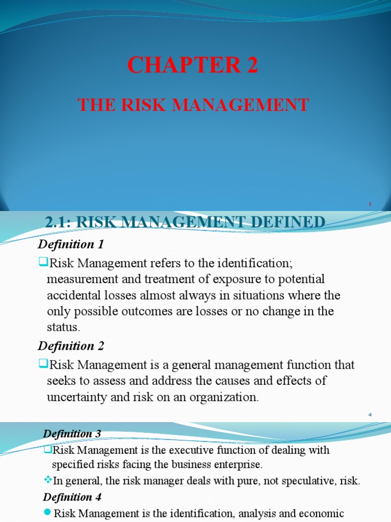 Risk Management CH 2. | PDF | Risk | Insurance