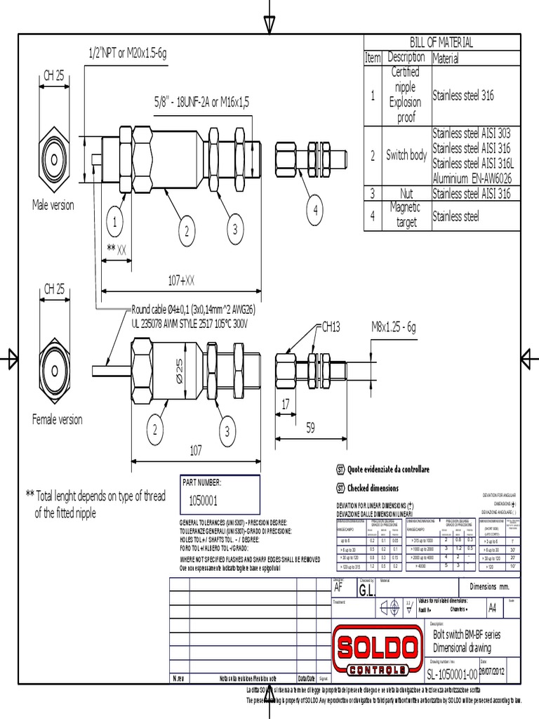 Dimensional Drawing & Tolerances | PDF | Building Engineering | Components