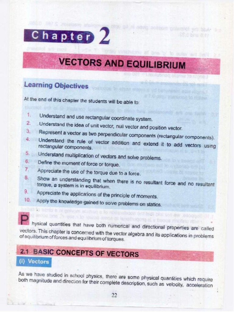 11th Physics Book PTB Ch2 | PDF