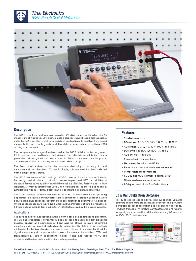 5065 Datasheet | PDF | Calibration | Electrical Engineering