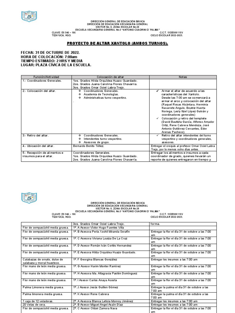 Proyecto de Altar Xantolo | PDF | Comida y bebida | Cocina