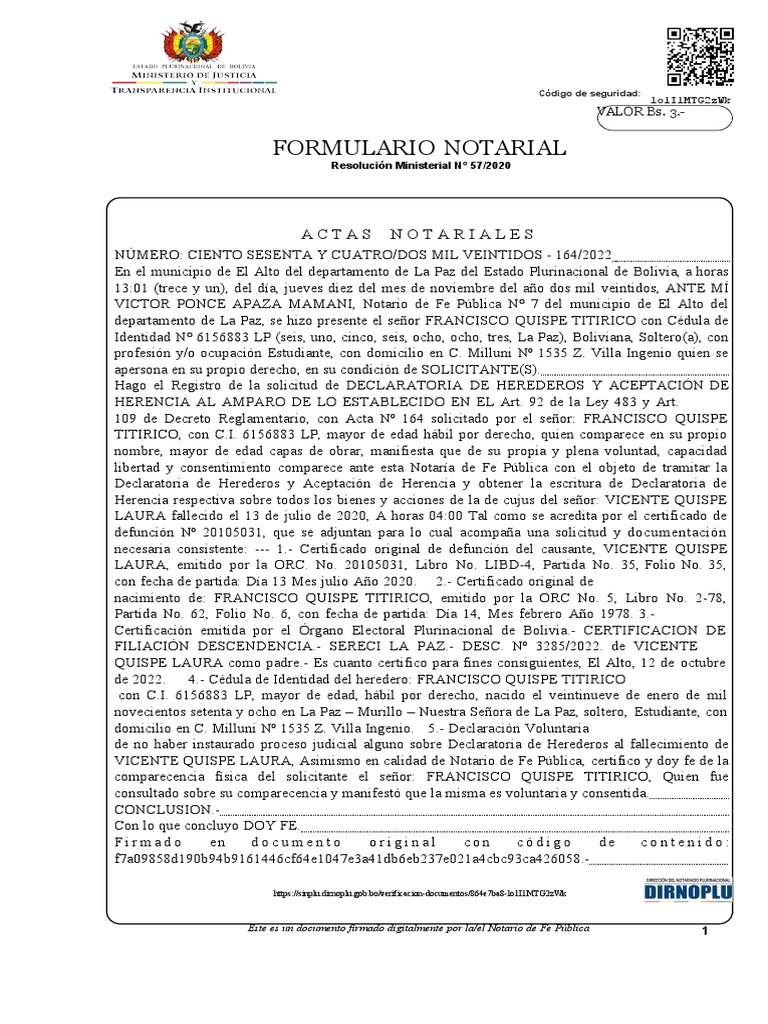 Actas Notariales | PDF | Justicia | Crimen y violencia