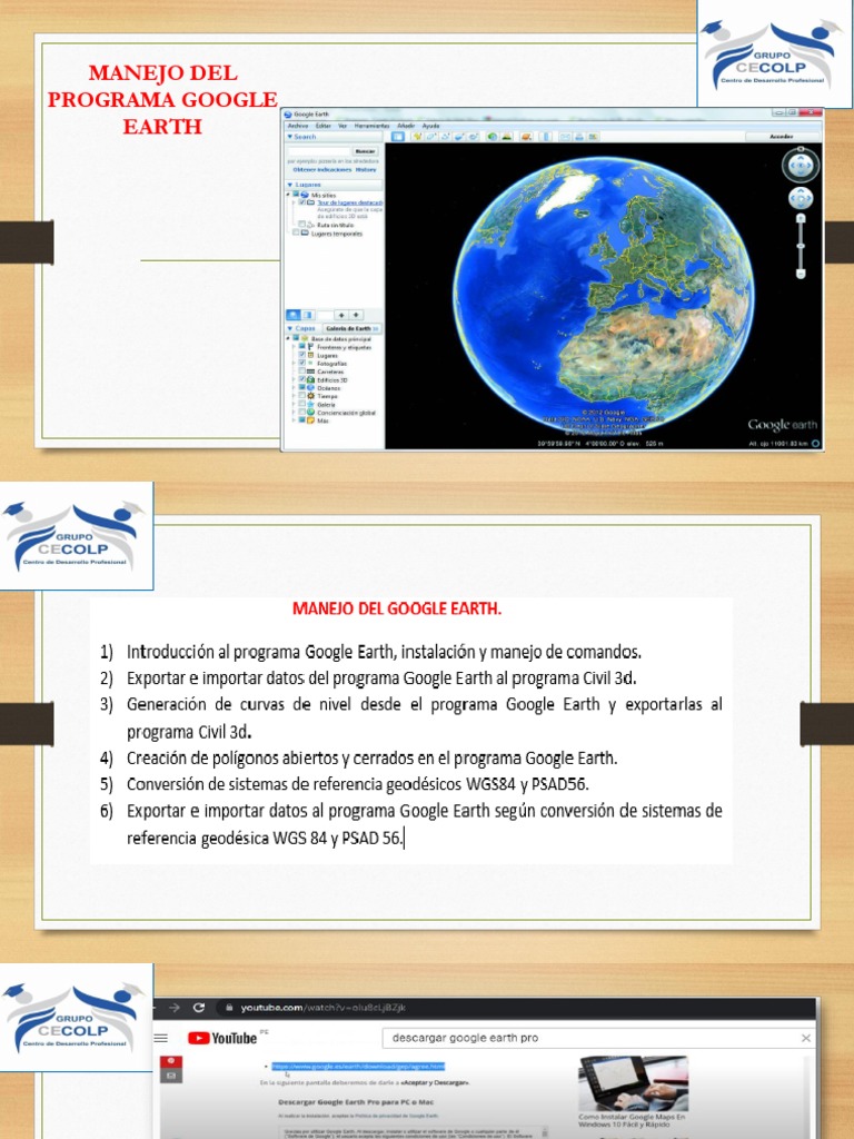 Manejo Del Programa Google Earth | PDF | Informática | Software