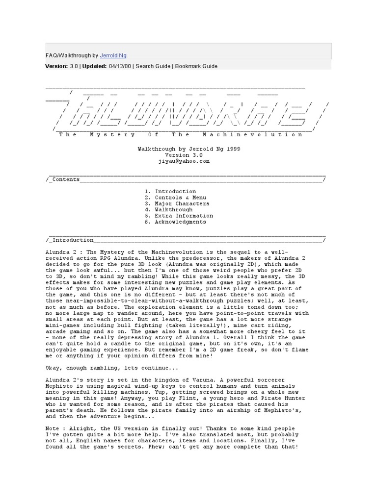 Alundra 2 Walkthrough | PDF
