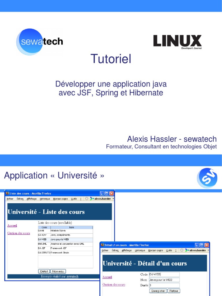 Tutoriel JSF Spring Hibernate | PDF