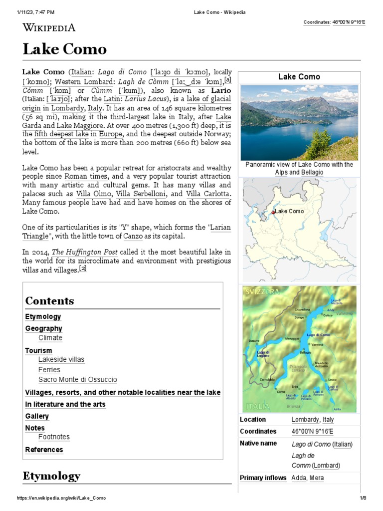 Lake Como | PDF | Lake Como | Earth Sciences