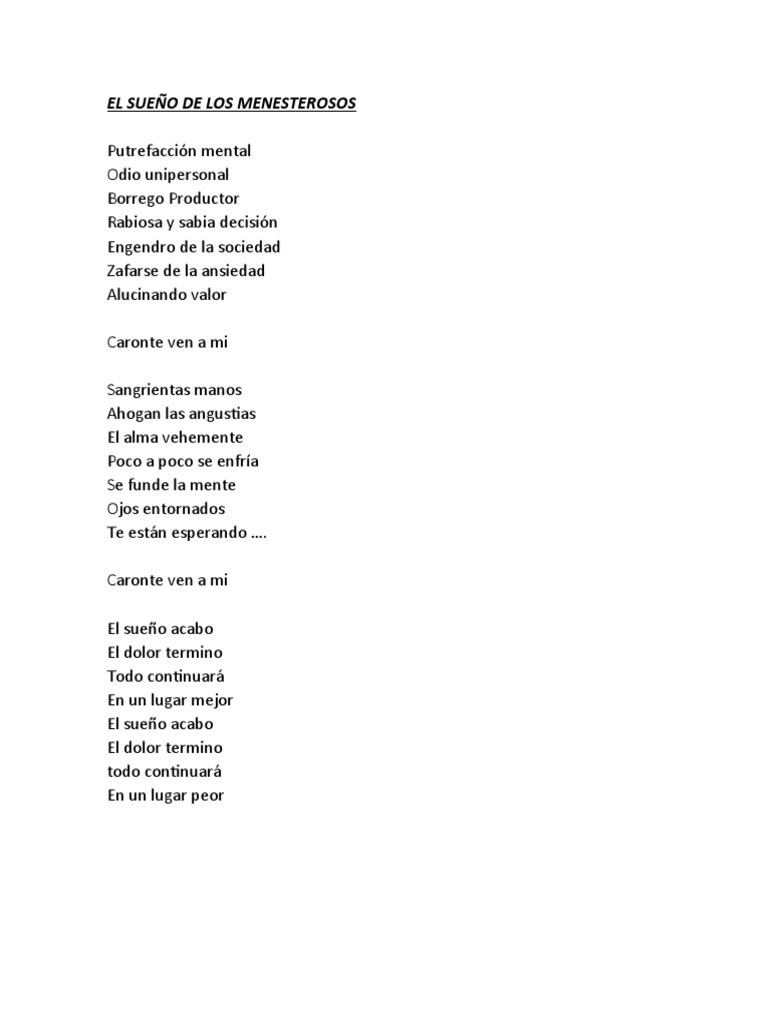 El Sueño de Los Menesterosos | PDF