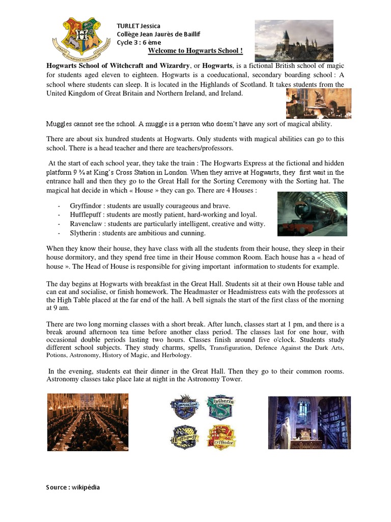 Welcome To Hogwarts School Ce | PDF | Fantasy Worlds | Fantasy