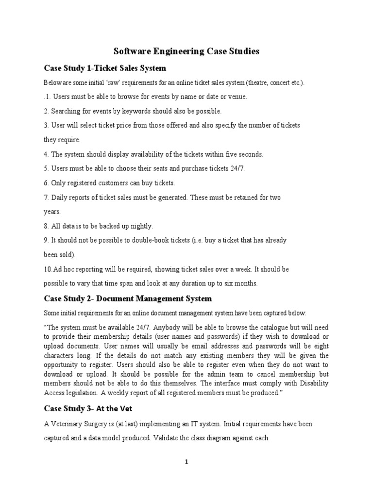 Software Engineering Case Studies | PDF | Computing