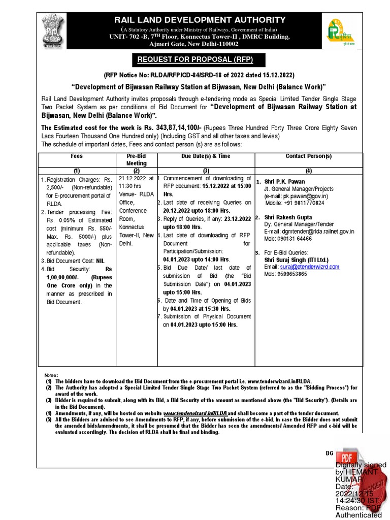 Nit FW | PDF | Request For Proposal | Government