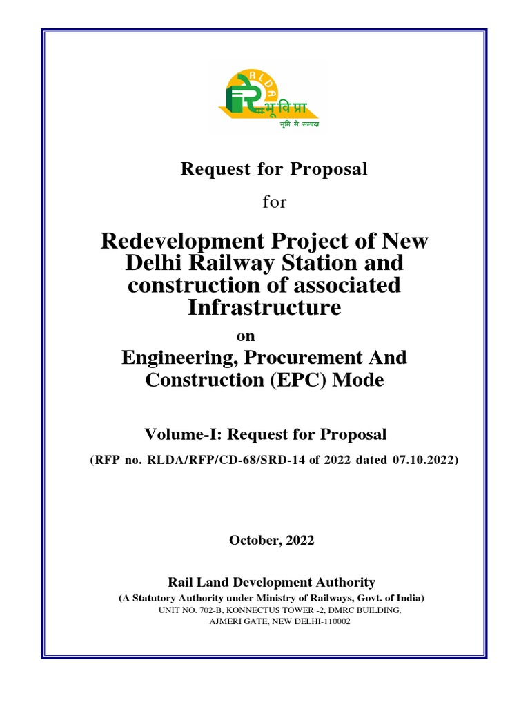 New Delhi Railway Station RFP 2022 | PDF | Takeover | Request For Proposal