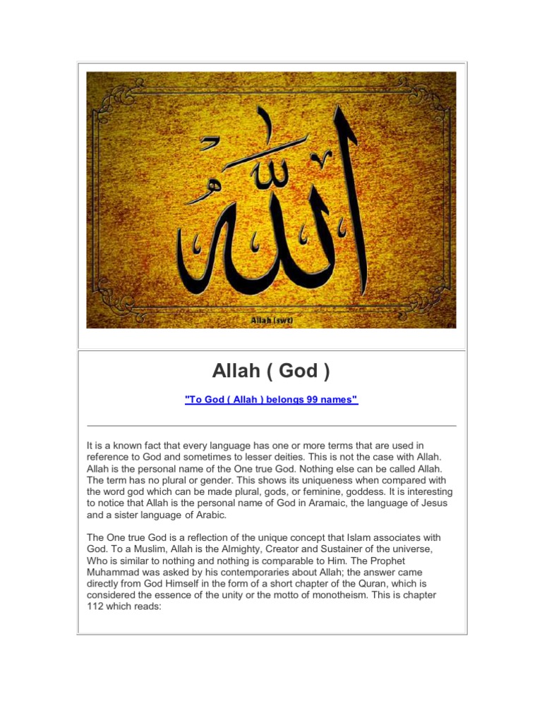 Allah | PDF | Sin | Allah
