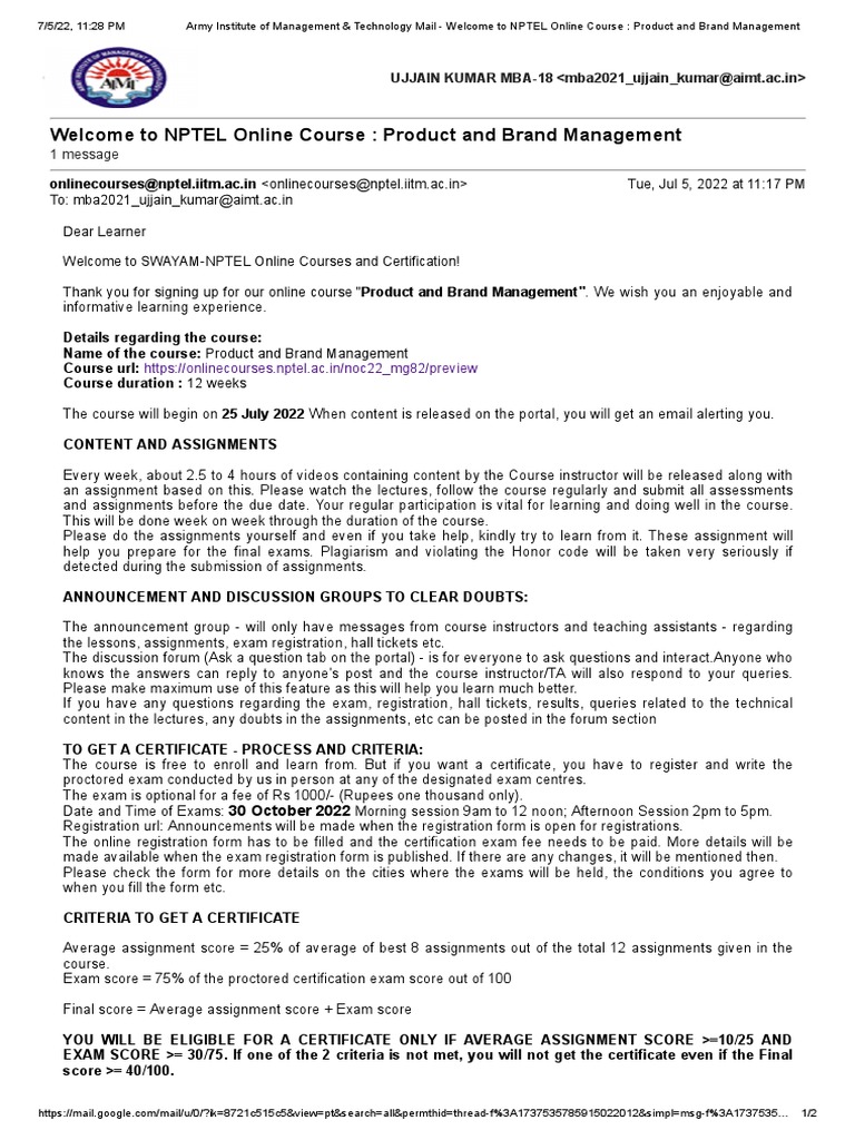 Product And Brand Management Pdf Educational Technology Test