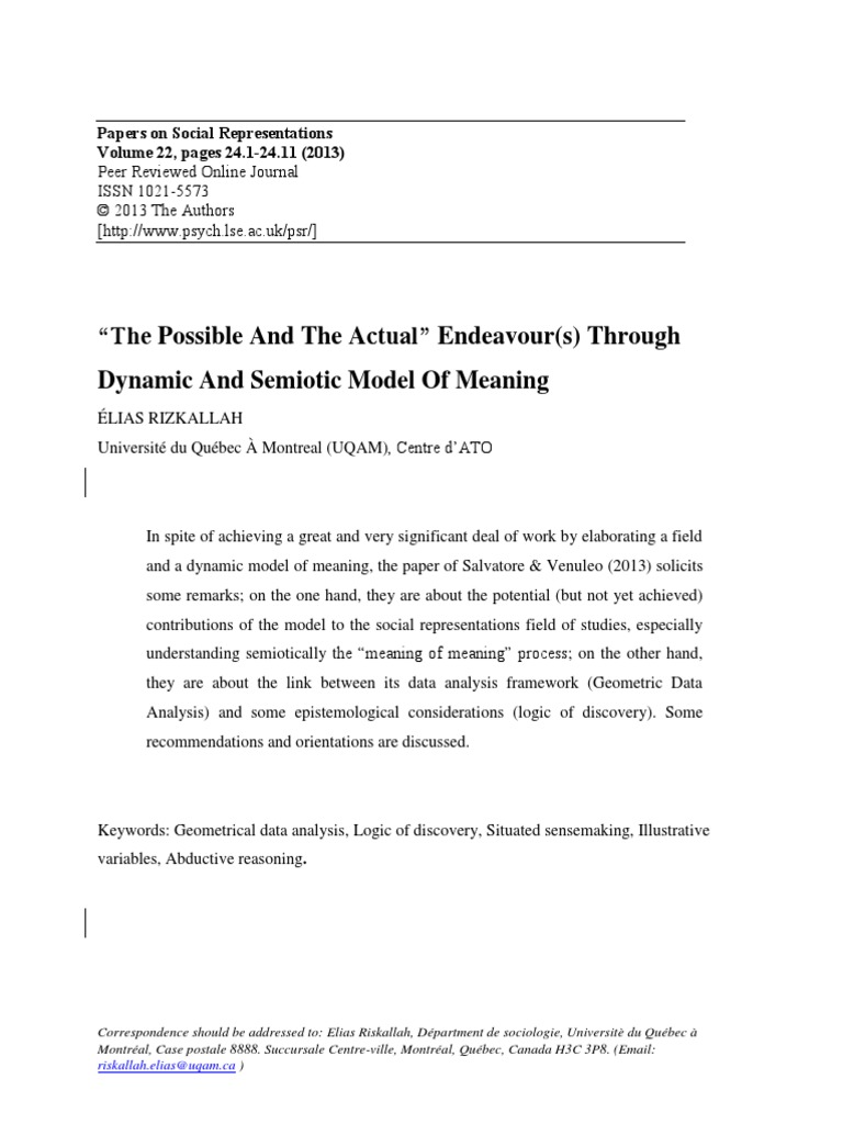 The Possible and The Actual Endeavour(s) Through Dynamic and Semiotic ... The Possible and The Actual Endeavour(s) Through Dynamic and Semiotic ...