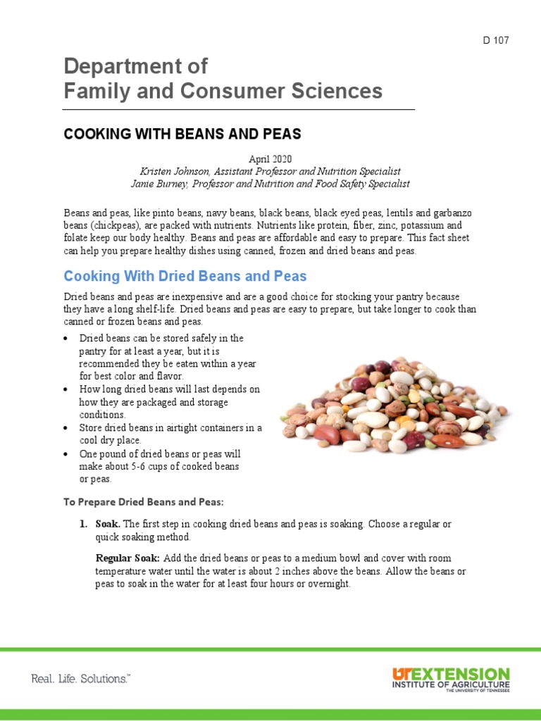 Cooking With Beans and Peas | PDF | Bean | Canning