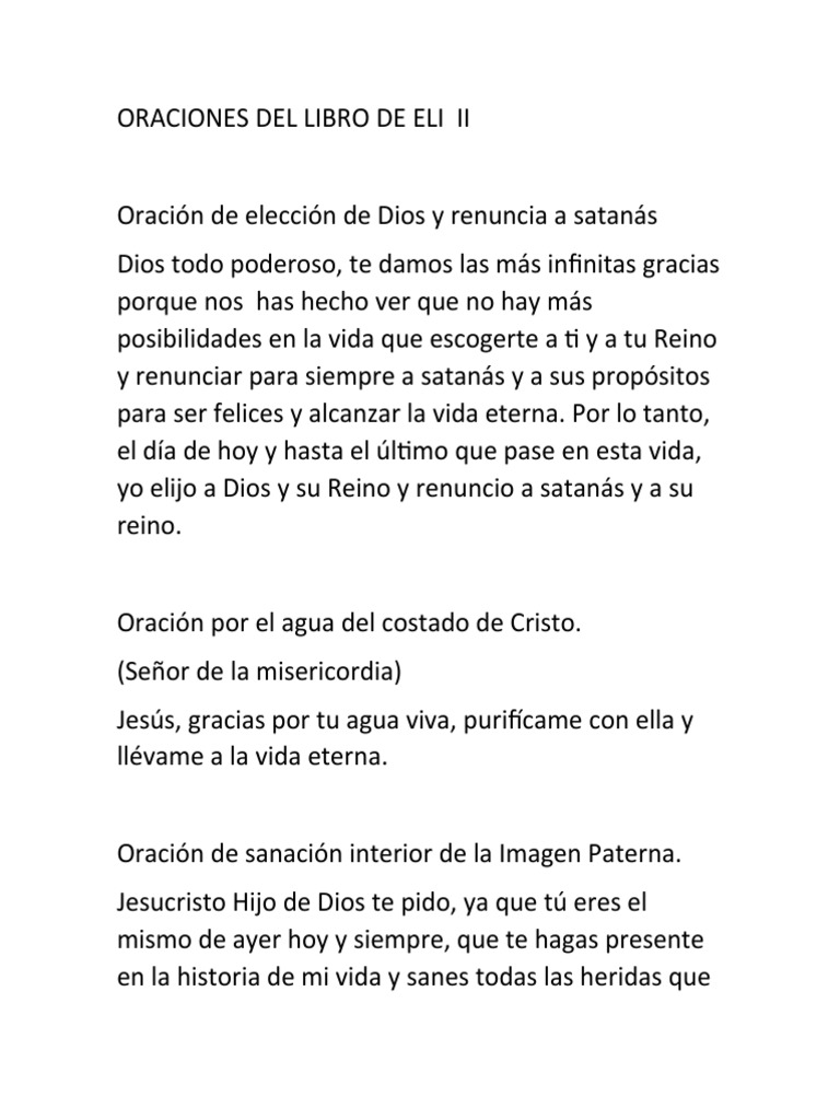 Oraciones Del Libro de Eli Ii | PDF | Amor | Oración