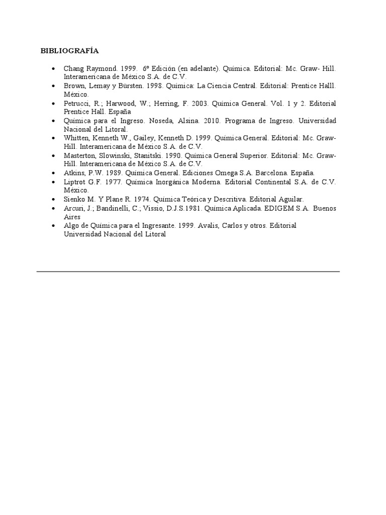 Bibliografia Listado | PDF | Ciencia y matemáticas