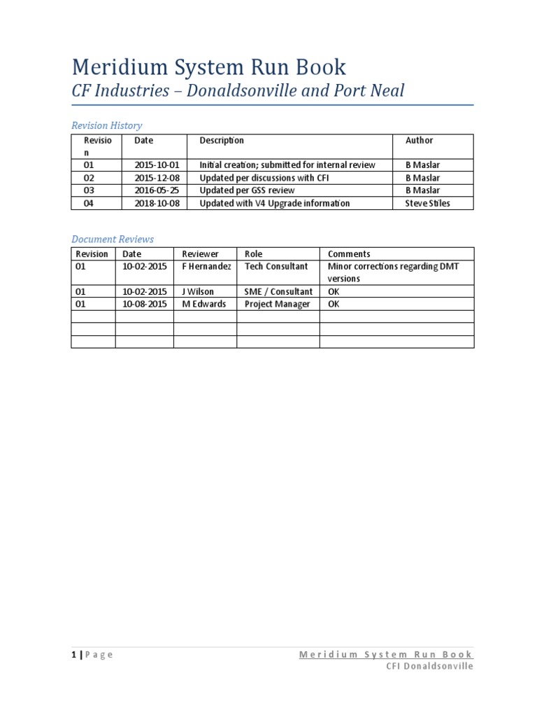 CFI - GE APM - Meridium System Run Book | PDF | World Wide Web | Internet & Web