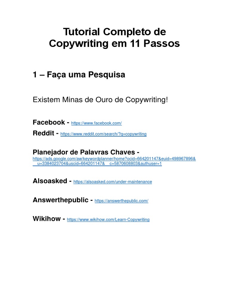 Aula 24 - Tutorial Completo de Copywriting | PDF