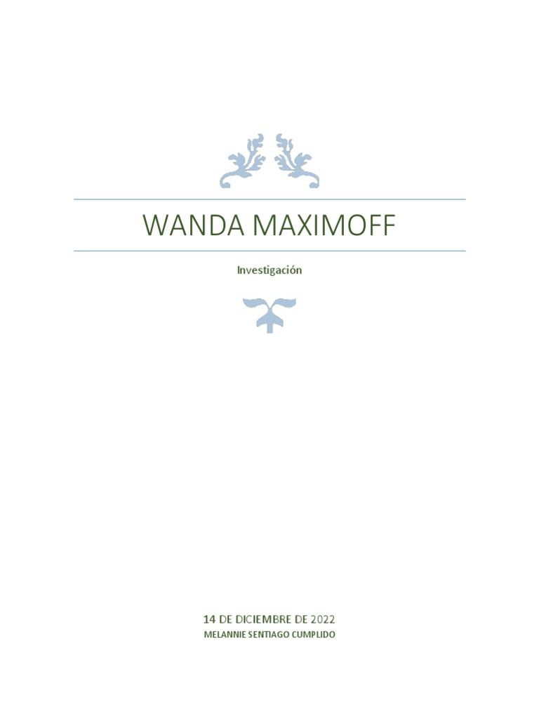 Wanda Maximof1 | PDF