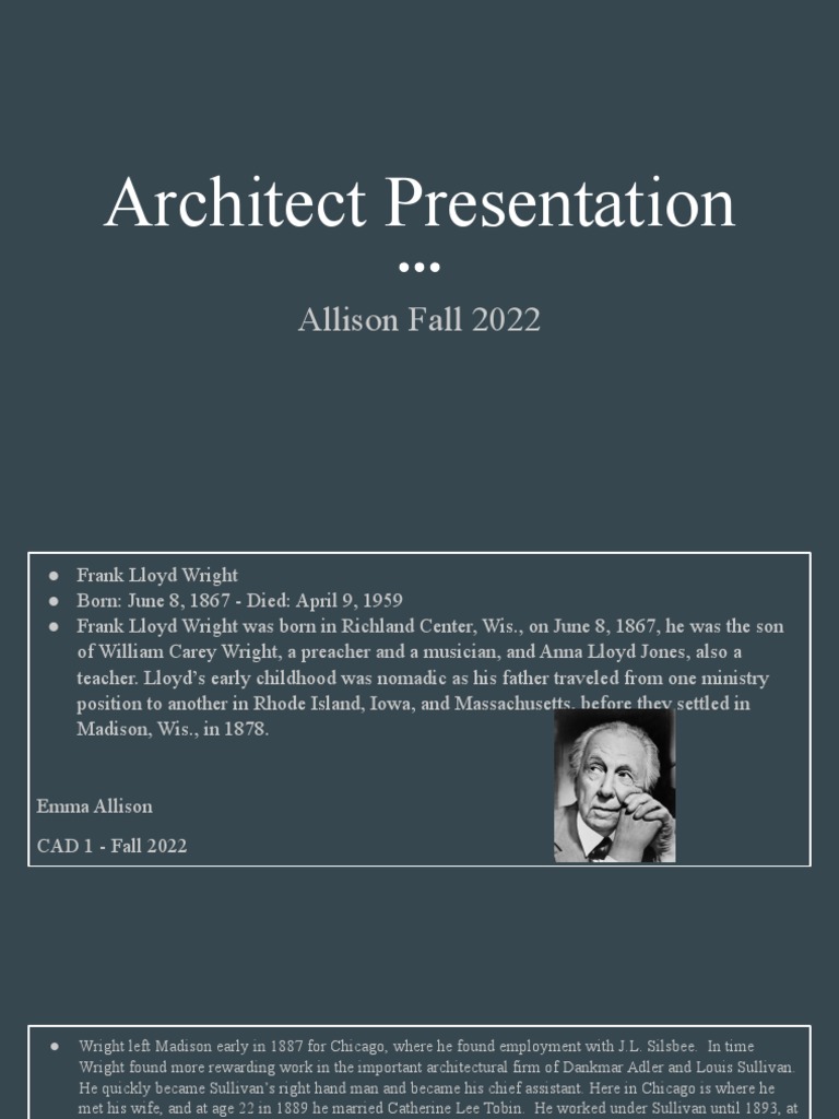 FLW Architect Presentation | PDF