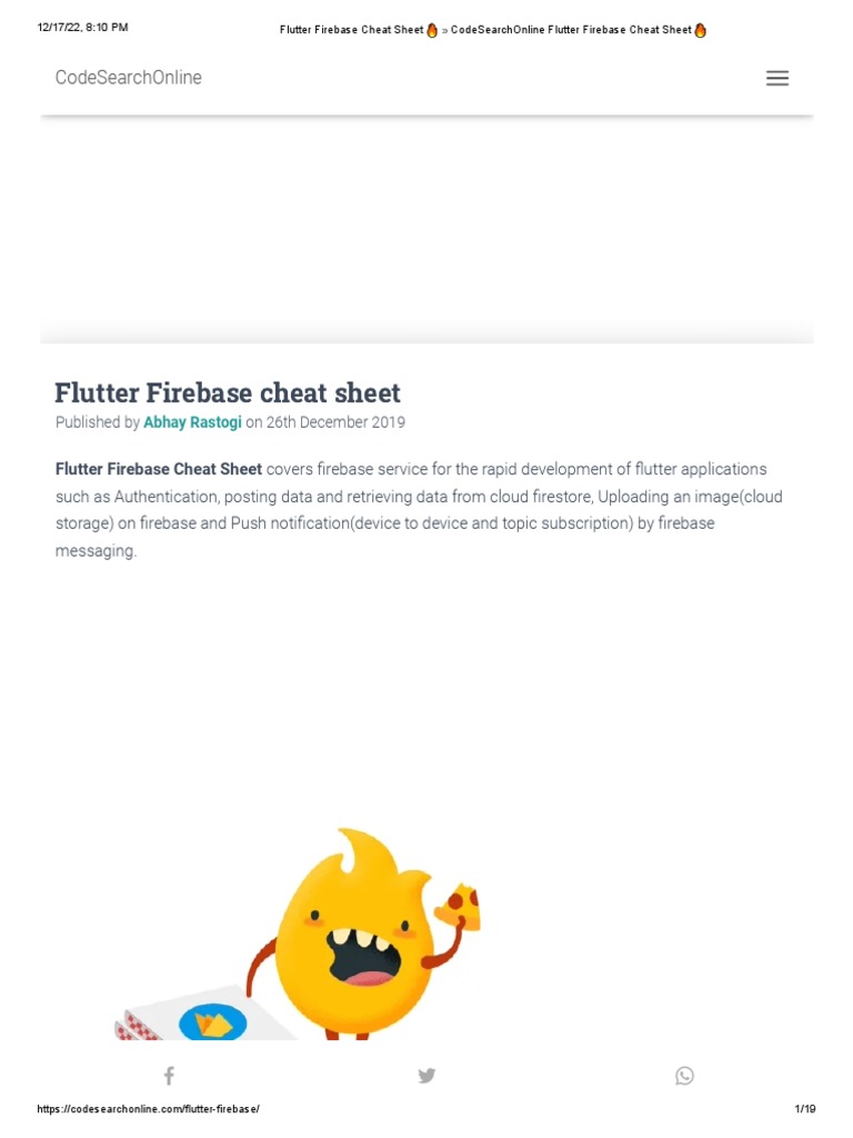 Flutter Firebase Cheat Sheet | PDF | Computer Engineering | Computing Flutter Firebase Cheat Sheet | PDF | Computer Engineering | Computing