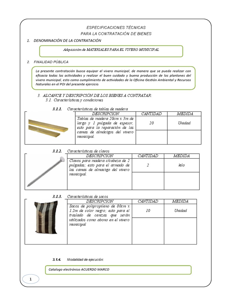 Especificaciones Tecnicas de Tablas Clavos | PDF