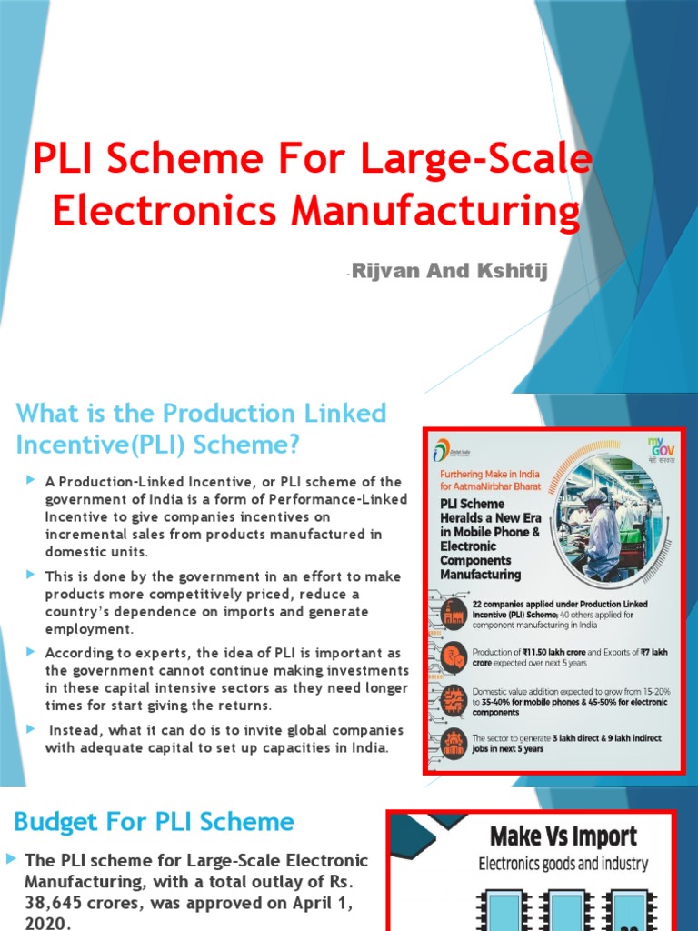 PLI Scheme For Large-Scale Electronics Manufacturing | PDF | Incentive ...