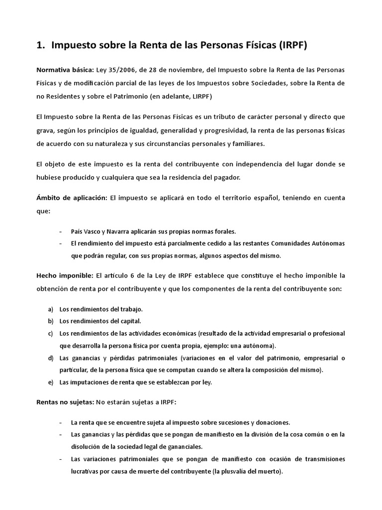 Irpf Completo. | PDF | Impuestos | Impuesto sobre la renta