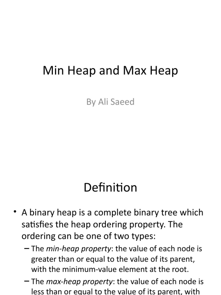 Lecture 3 - Min Heap and Max Heap | PDF