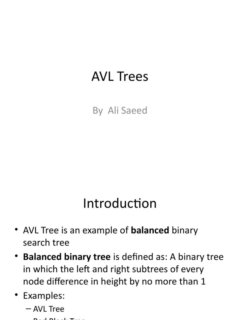 Lecture 4 Avl Trees Pdf Algorithms And Data Structures Computer Data