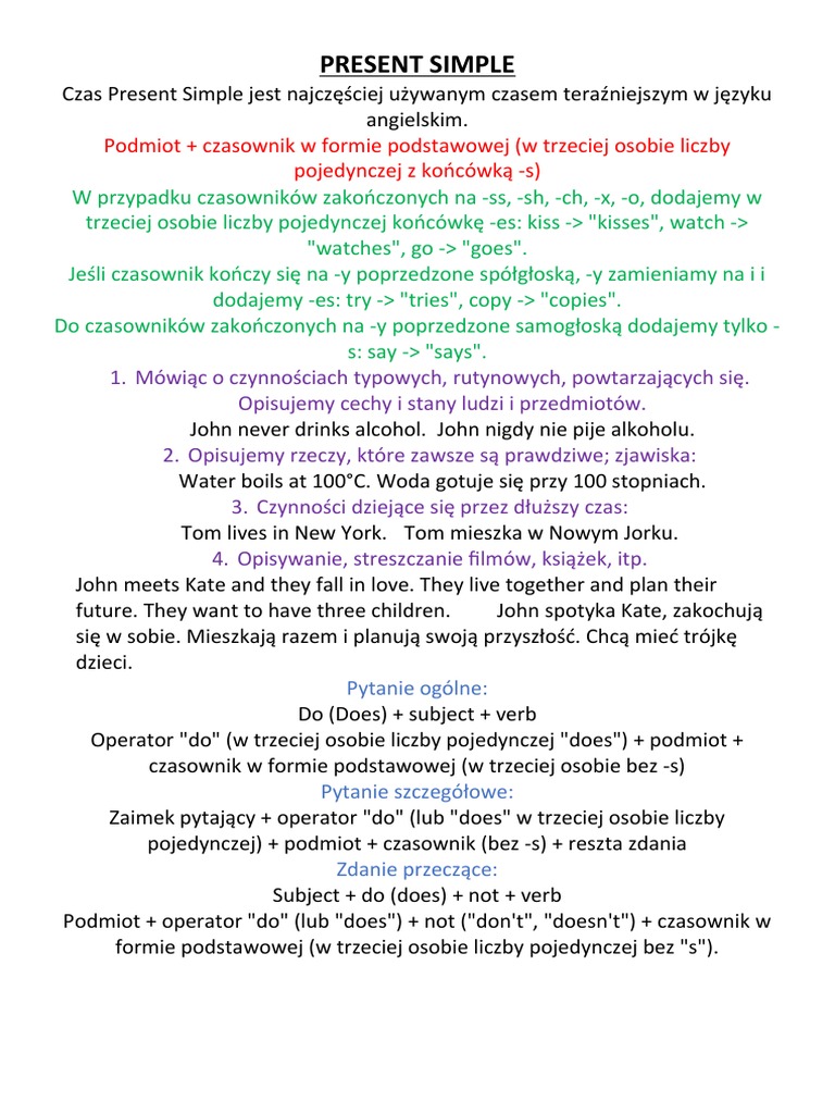 Present Simple | PDF