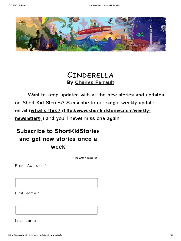 Cinderella - Short Kid Stories | PDF | Cinderella | Fairies