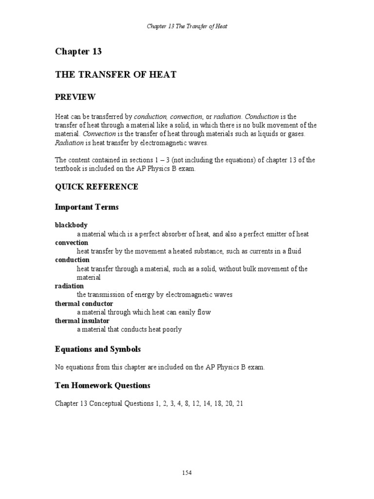 13 Transfer of Heat | PDF | Heat Transfer | Thermal Conduction
