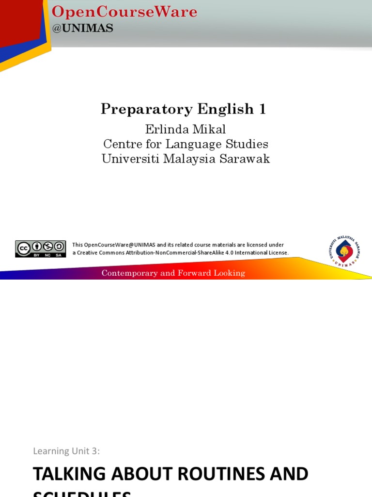 OCW LU3 Talking About Routines and Schedules | PDF