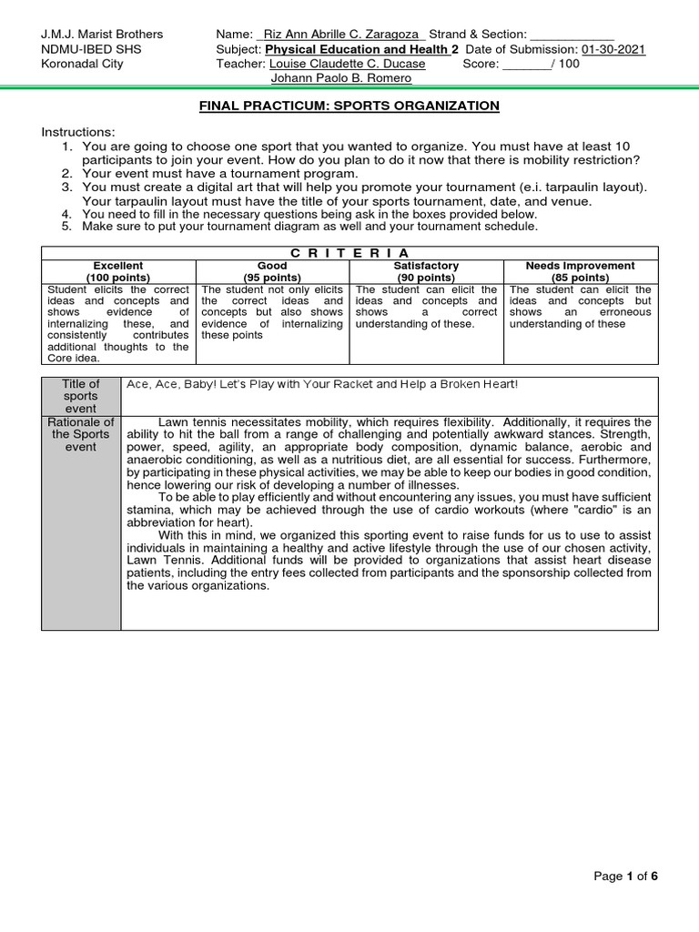 Group 1 - Final Practicum | PDF | Aerobic Exercise | Coronary Artery Disease
