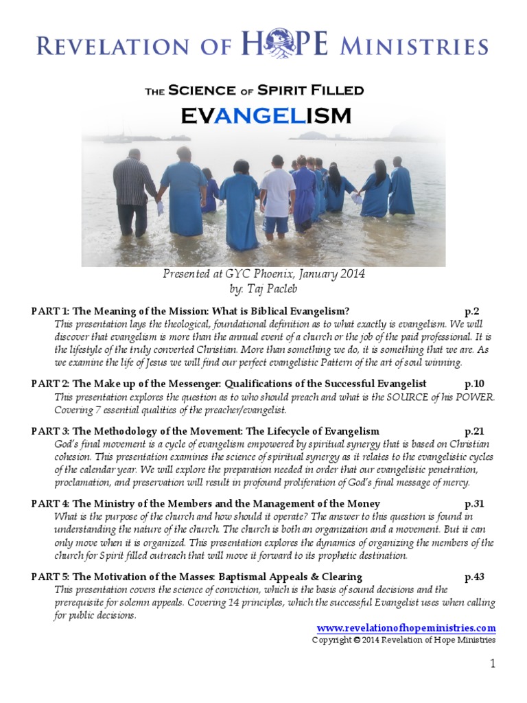 Science of Spirit Filled Evangelism (Full Handout) | PDF | Jesus | Evangelism