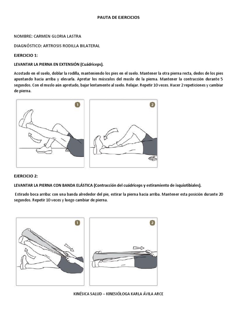 Pauta de Ejercicios Rodilla | PDF | Rodilla | Contracción muscular