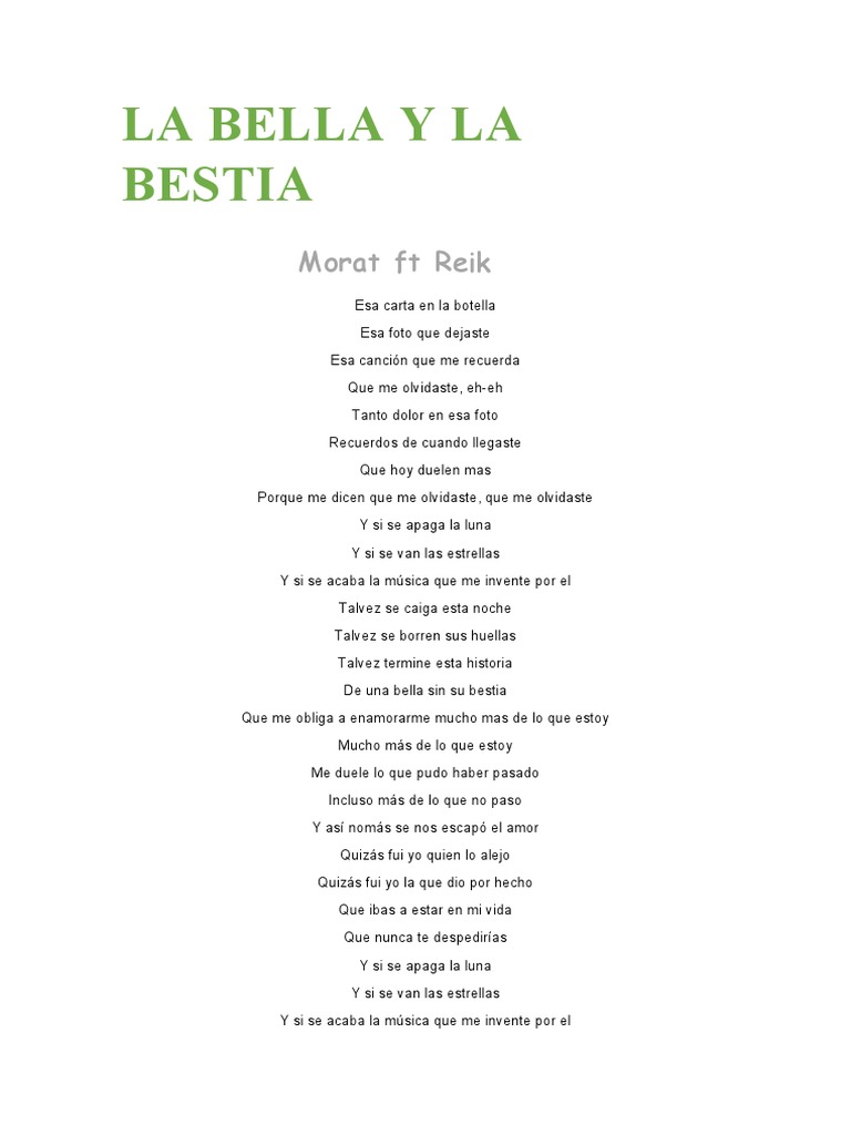 La Bella y La Bestia | PDF