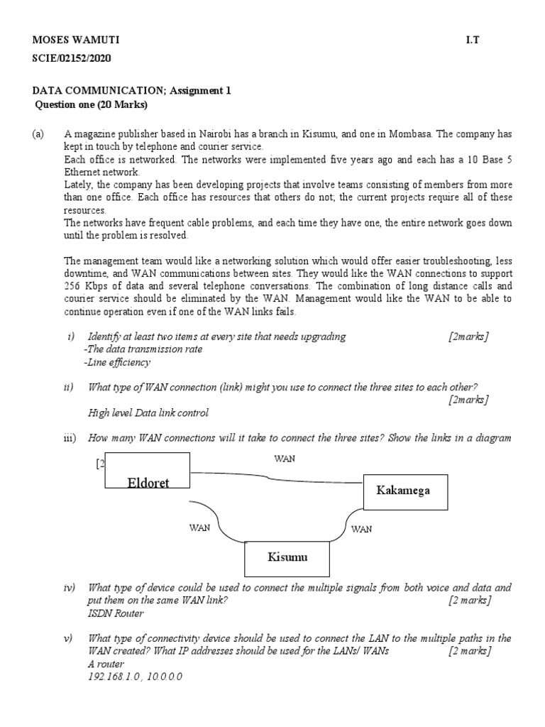 Data Communications Assignment | PDF | Virtual Private Network | Digital Subscriber Line
