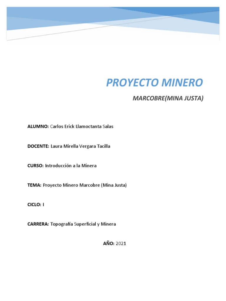 Marcobre (Mina Justa) | PDF | Minería | Business