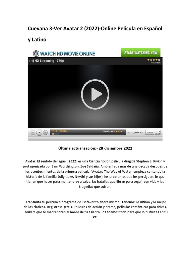 Cuevana3 Ver Avatar 2 El Sentido Del Agua 2022 | PDF Cuevana3 Ver Avatar 2 El Sentido Del Agua 2022 | PDF